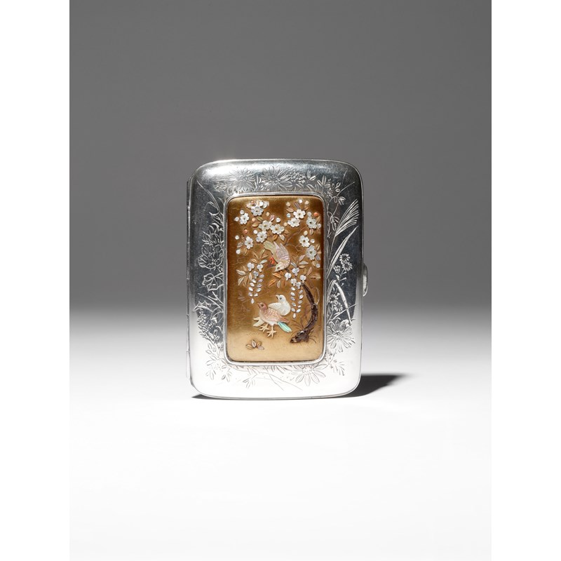 A japanese shibayama-style silver case | Woolley and Wallis