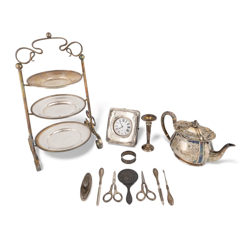 Λ a mixed lot,comprising: a late-victorian silver teapot by atkin ...