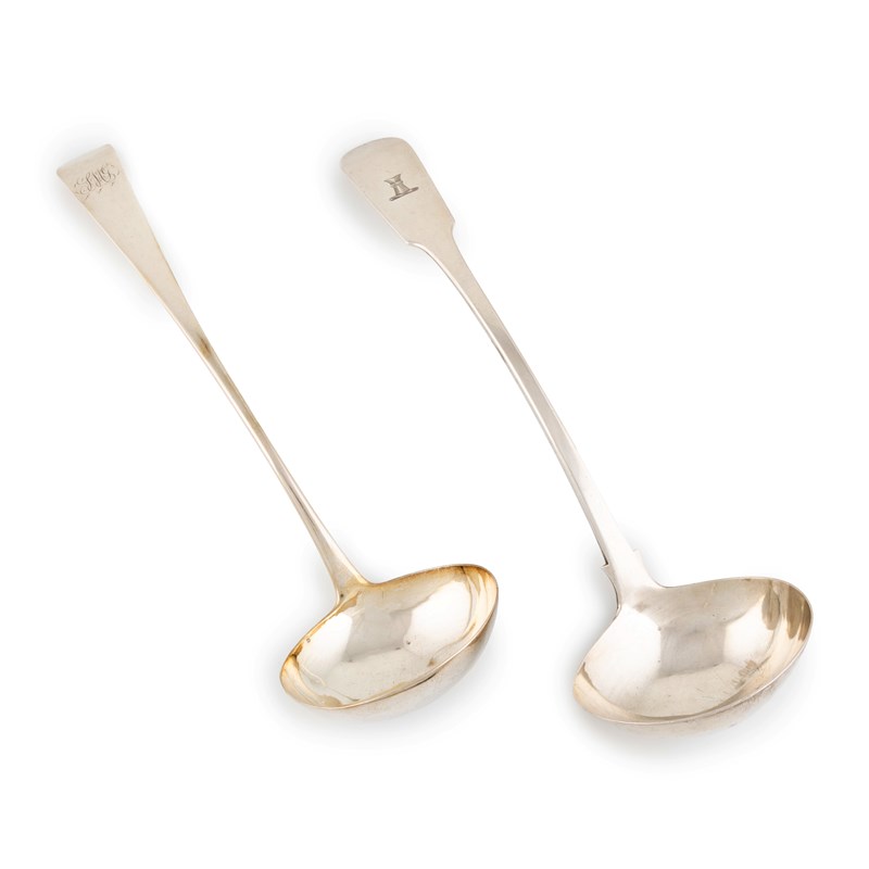 A george iv provincial silver fiddle pattern soup ladle,by barber ...