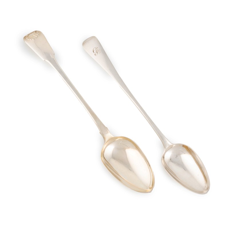 A george iii silver fiddle and shell pattern basting spoon,by edward ...