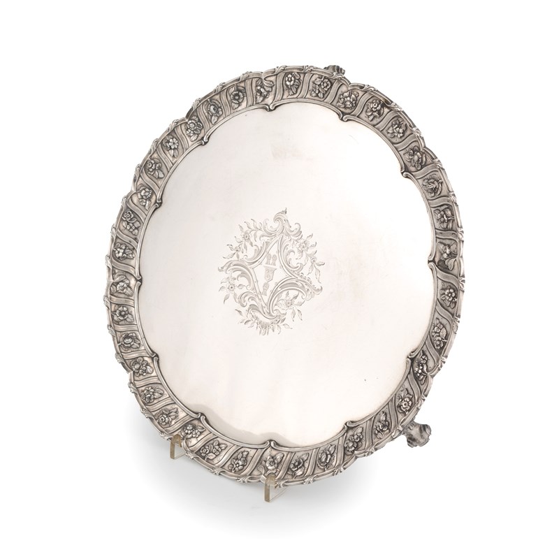 A george iii silver salver, by richard rugg, london 1763, circular form ...