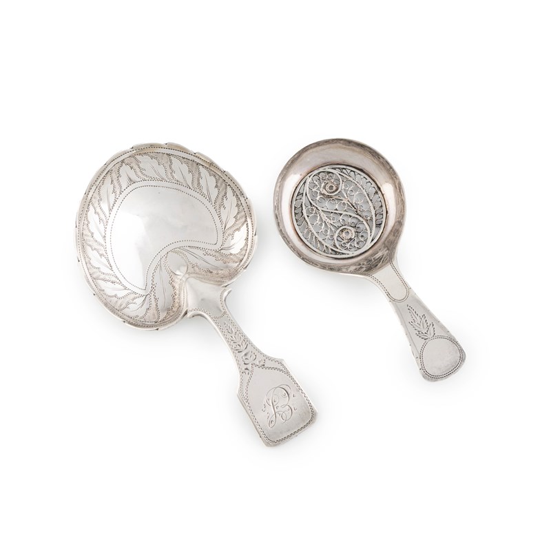Two george iii silver caddy spoons, one by joseph willmore, birmingham ...