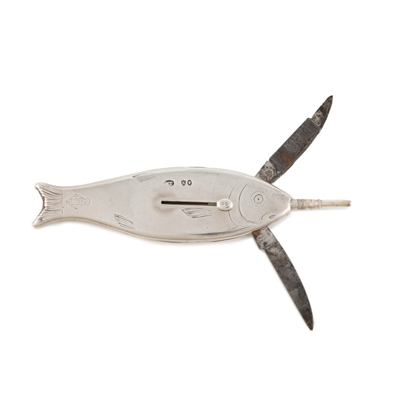 A victorian novelty silver fish pen knife, | Woolley and Wallis