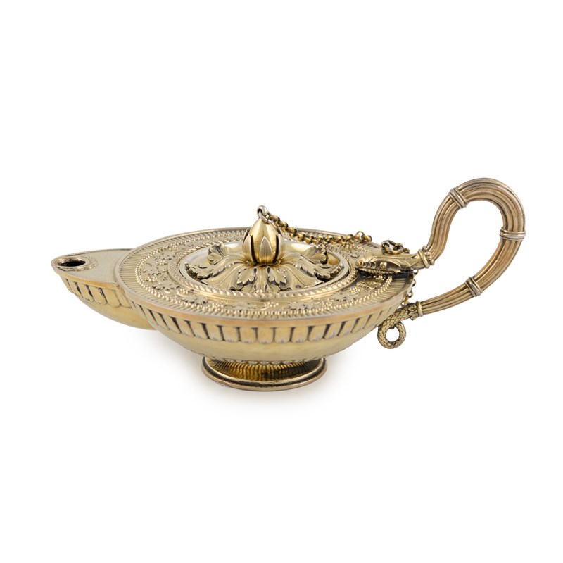 A george iii silver-gilt oil lamp, | Woolley and Wallis