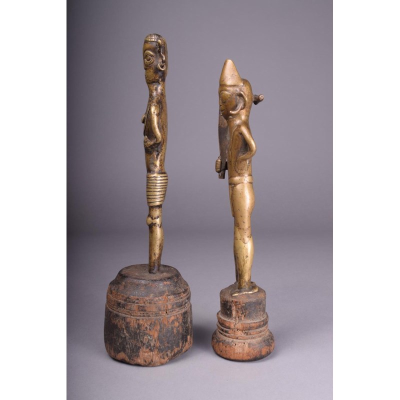 Two naga brass figures | Woolley and Wallis