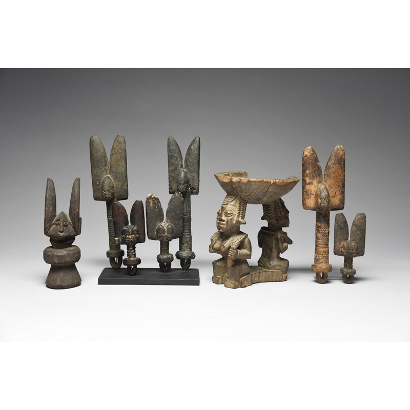 Six yoruba shango staffs | Woolley and Wallis