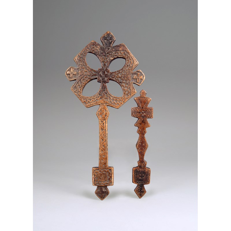 An ethiopian hand blessing coptic cross pierced and carved on both ...